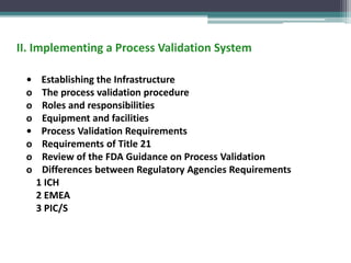 Process Validation for Drugs and Biologics | PPTX