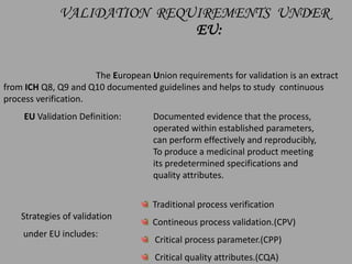 Process validation and validation requirement | PPTX | Pharmaceutical ...