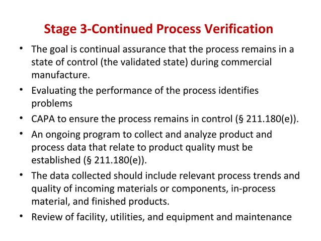 GMP Training: Process validation