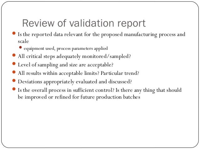 Process validation