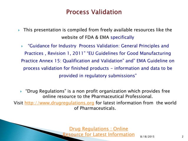 Process Validation for Beginners - FDA - EMA Approach | PPTX