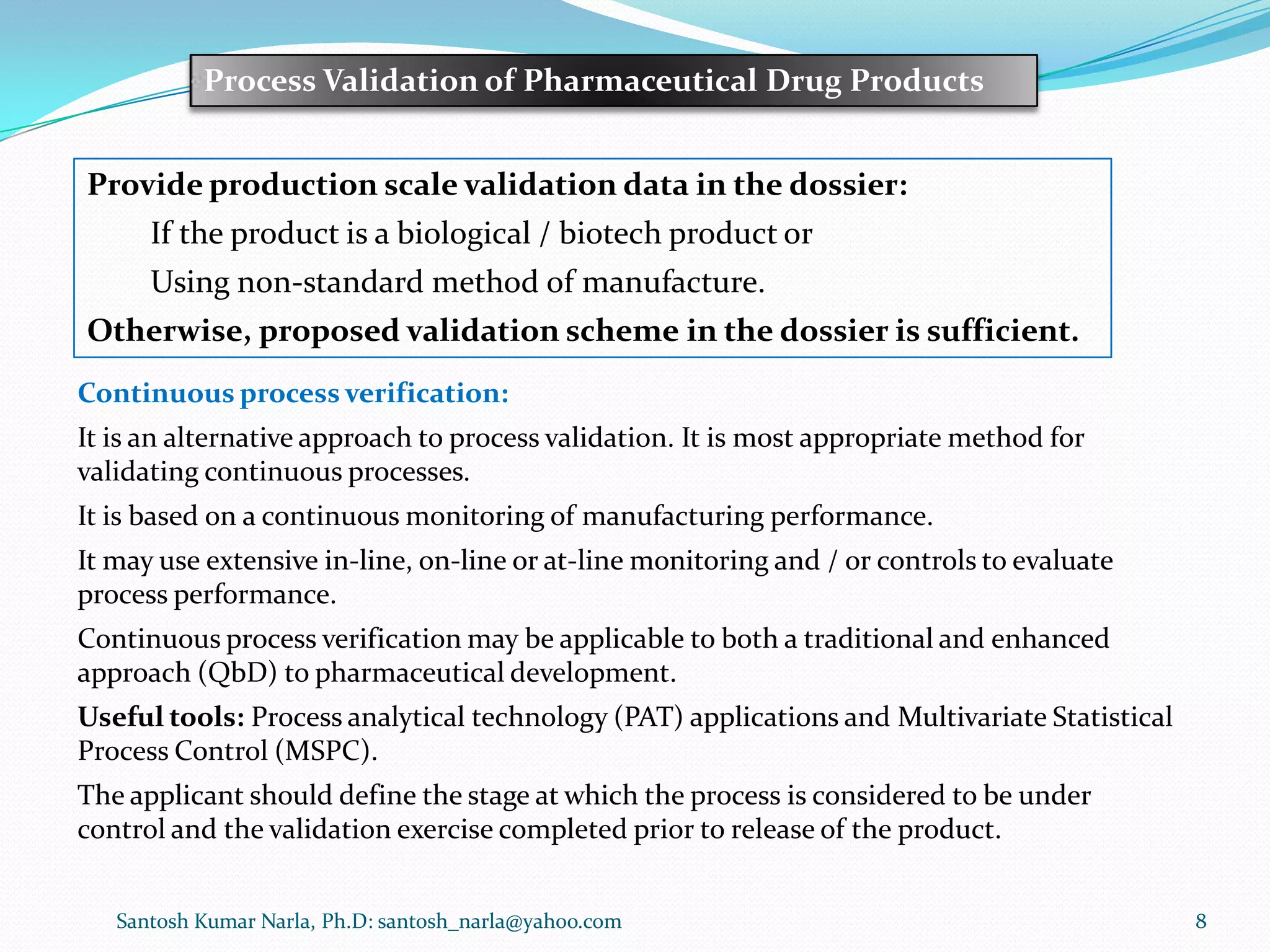 Process validation of drug product | PDF