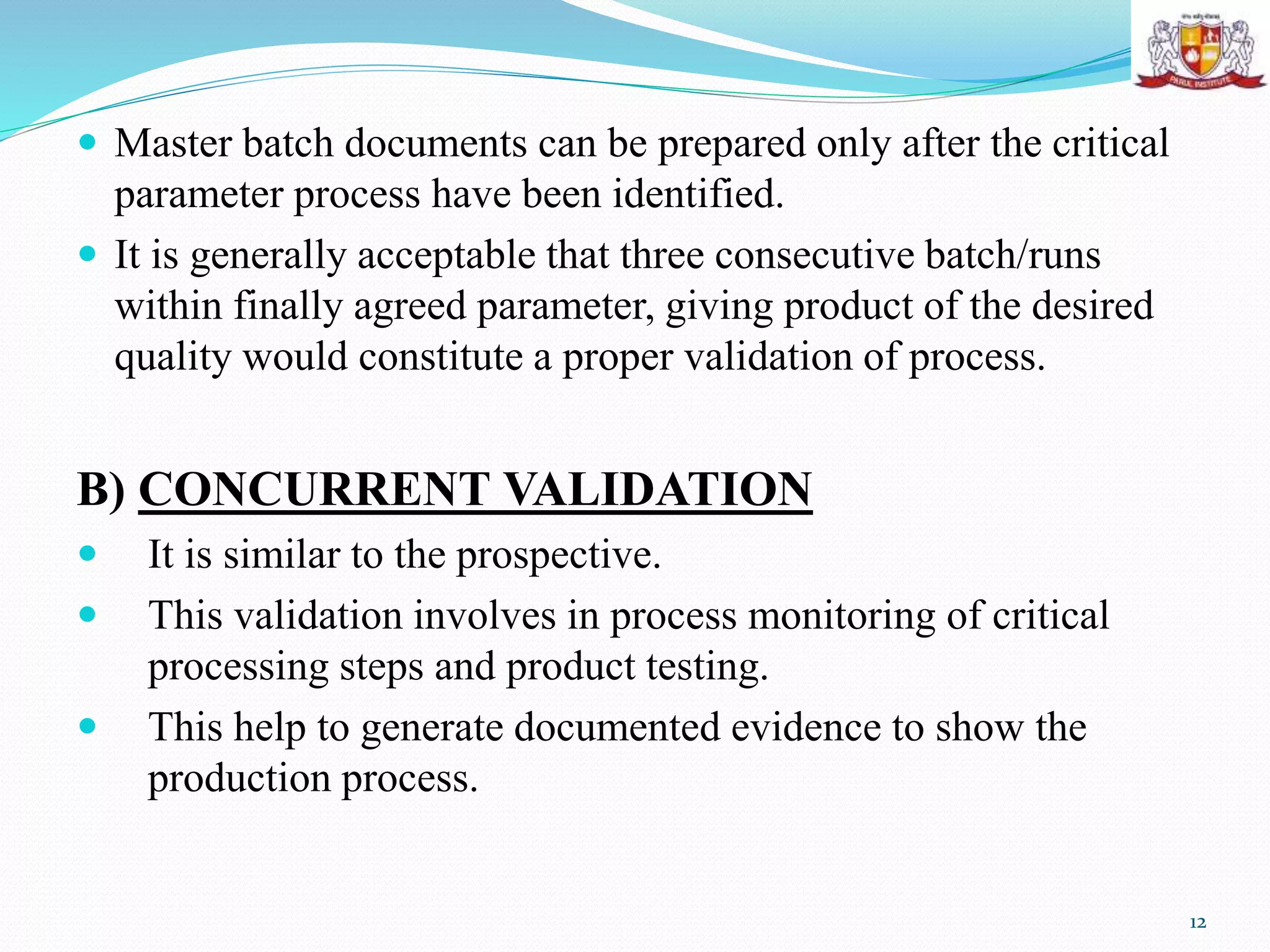 Process validation of tablets | PPTX