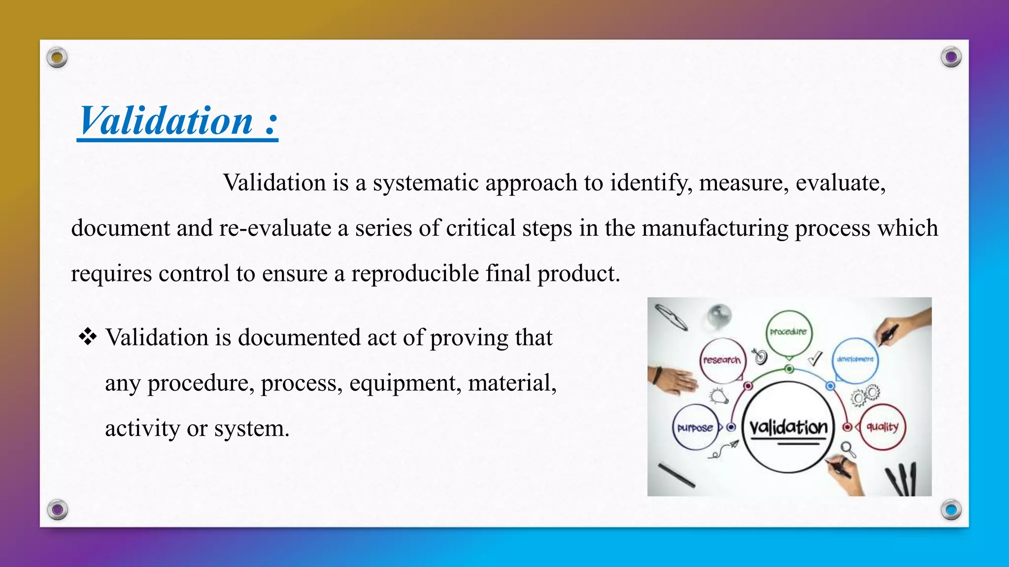 Process validation of tablets, capsules and parentrals | PPTX