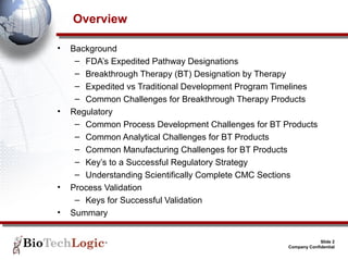 Process Validation & Regulatory Strategies for Fast-track and ...