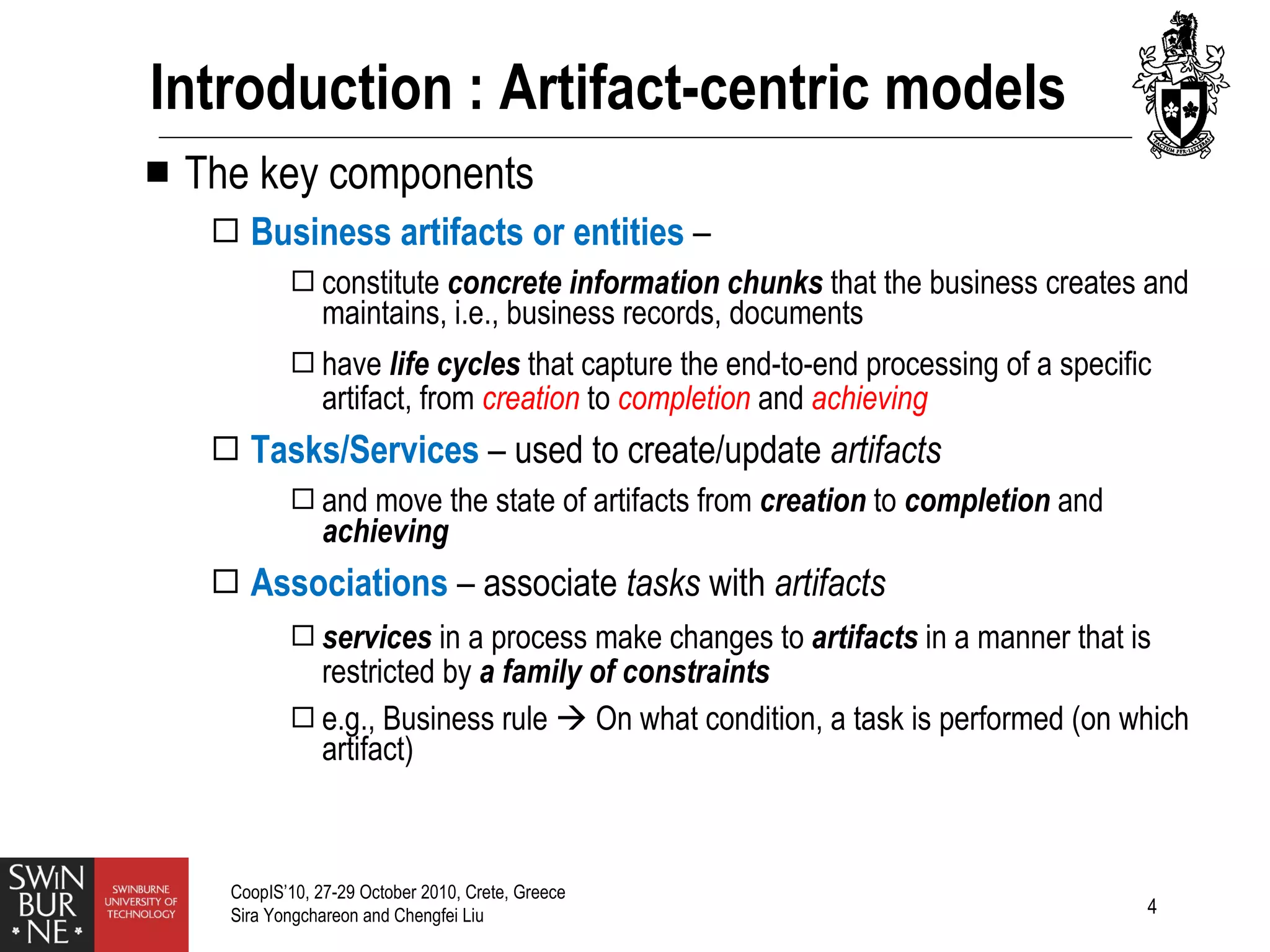 Process view framework for artifact centric business processes | PPT