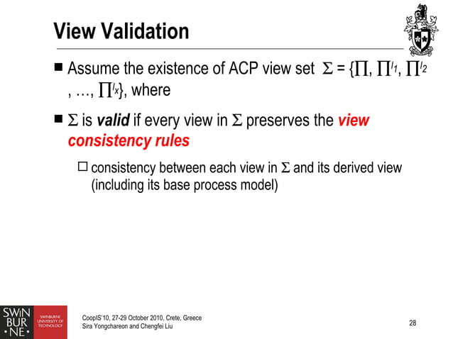 Process view framework for artifact centric business processes | PPT
