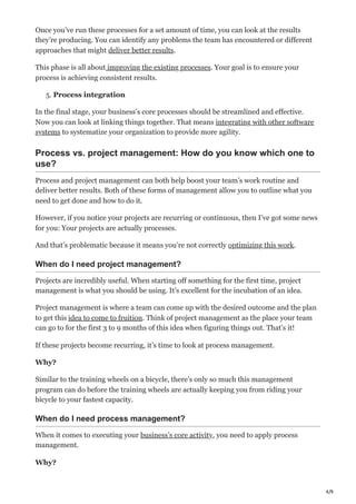 Process vs Project: What’s the Difference and Which is the Best? | PDF