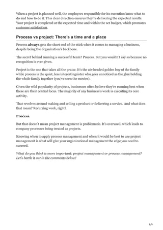 Process vs Project: What’s the Difference and Which is the Best? | PDF