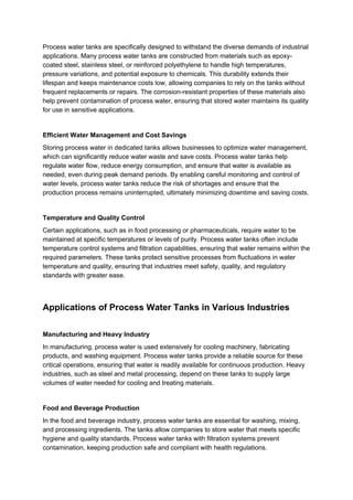 Process Water Tanks_ Essential Benefits, Applications, and Selection ...