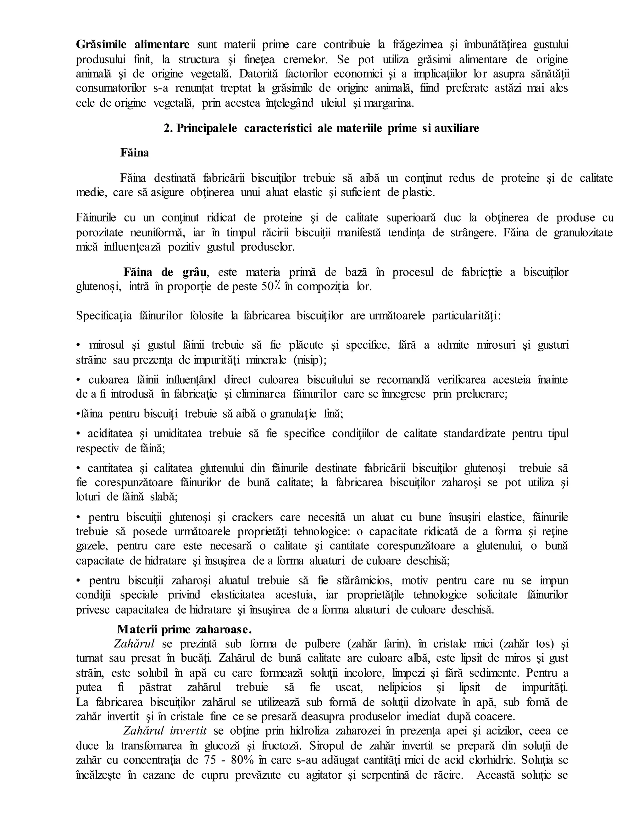 Procesul tehnologic de fabricare a biscuitilor | DOCX