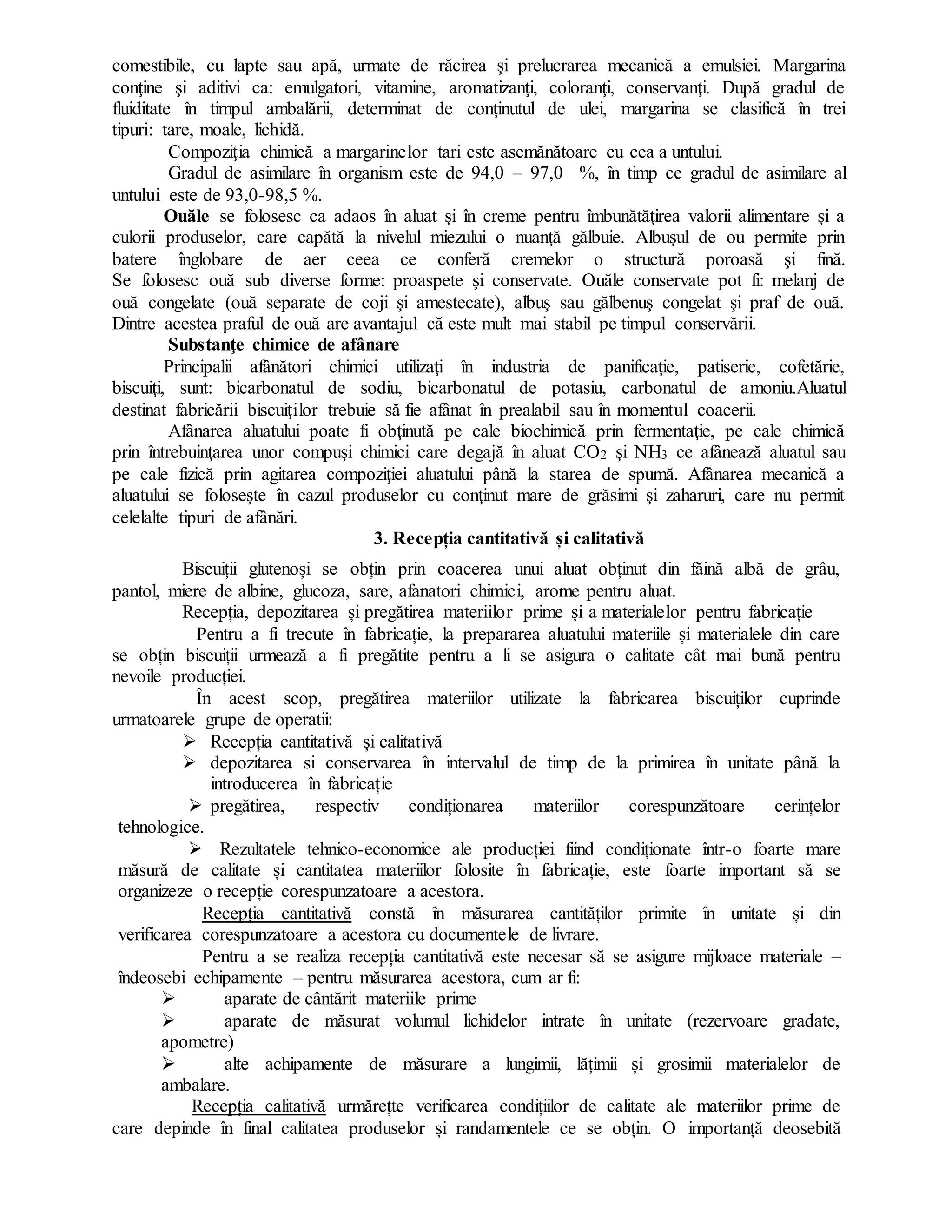 Procesul tehnologic de fabricare a biscuitilor | DOCX