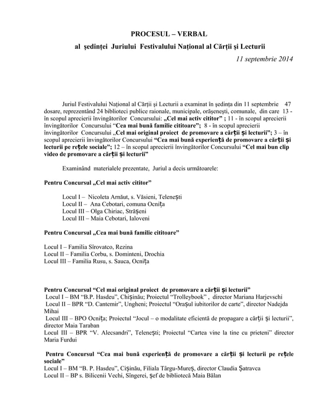 Procesul verbal2014 | DOC