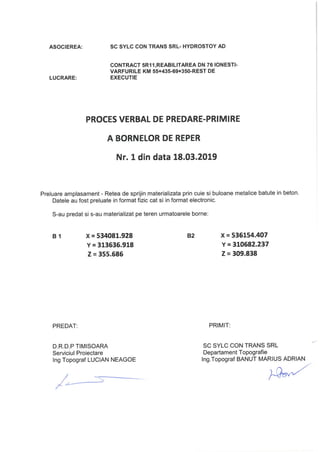 Proces verbal de predare borne | PDF