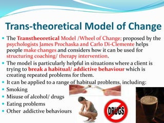 Prochaska and DiClemente's Trans-theoretical Model of Change. By ...
