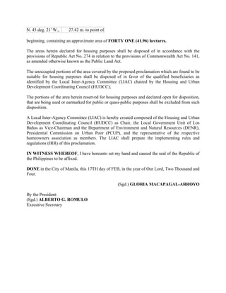 Proclamation no. 550, s. 2004 | PDF