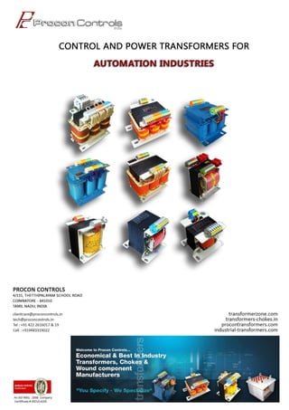 Procon Controls, Coimbatore, Control Transformers | PDF