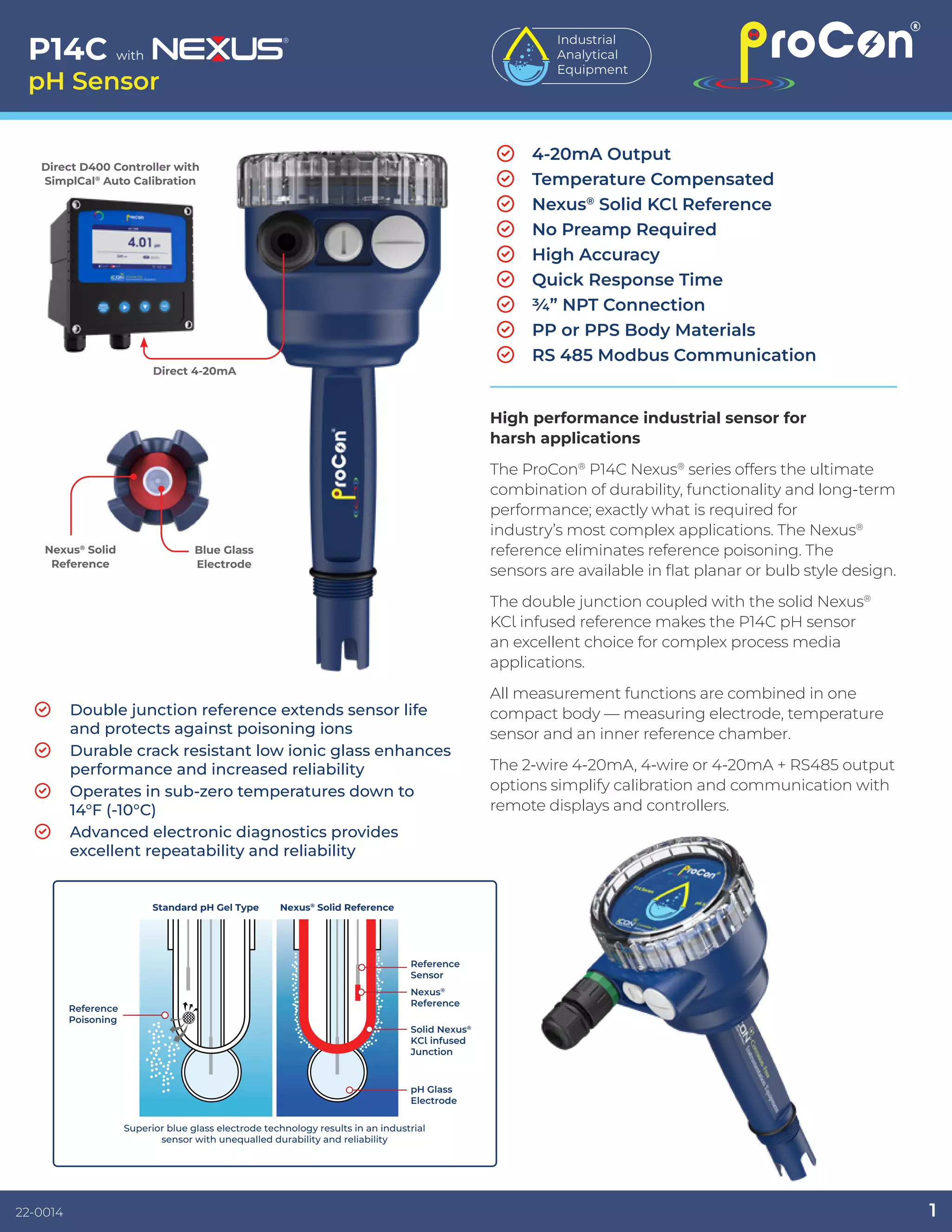 procon-p14c-ph-sensor-data-sheet.pdf | Computer Peripherals | Computing