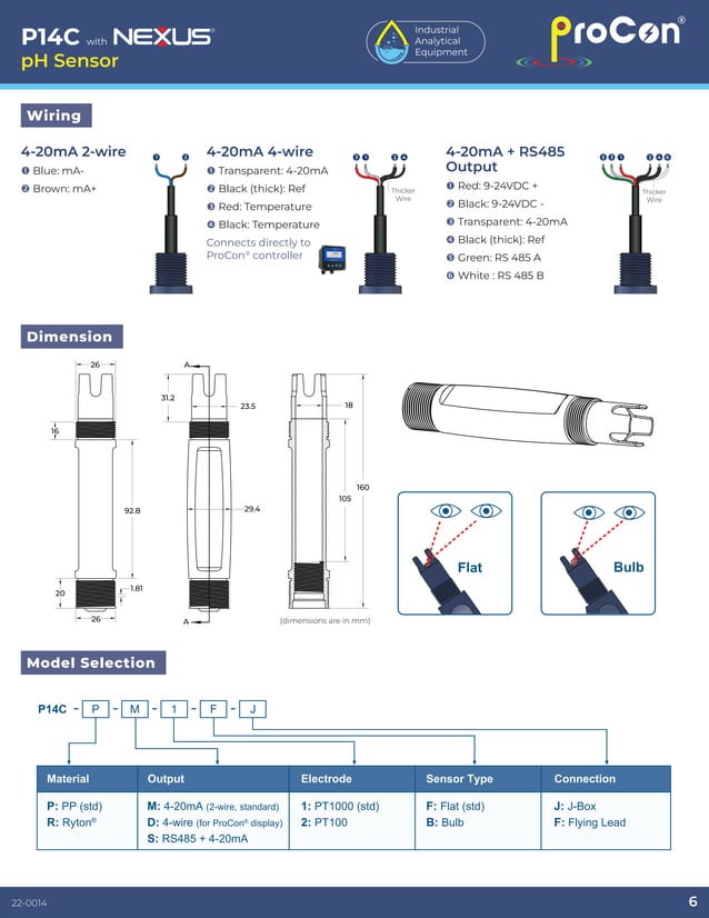 procon-p14c-ph-sensor-data-sheet.pdf | Computer Peripherals | Computing