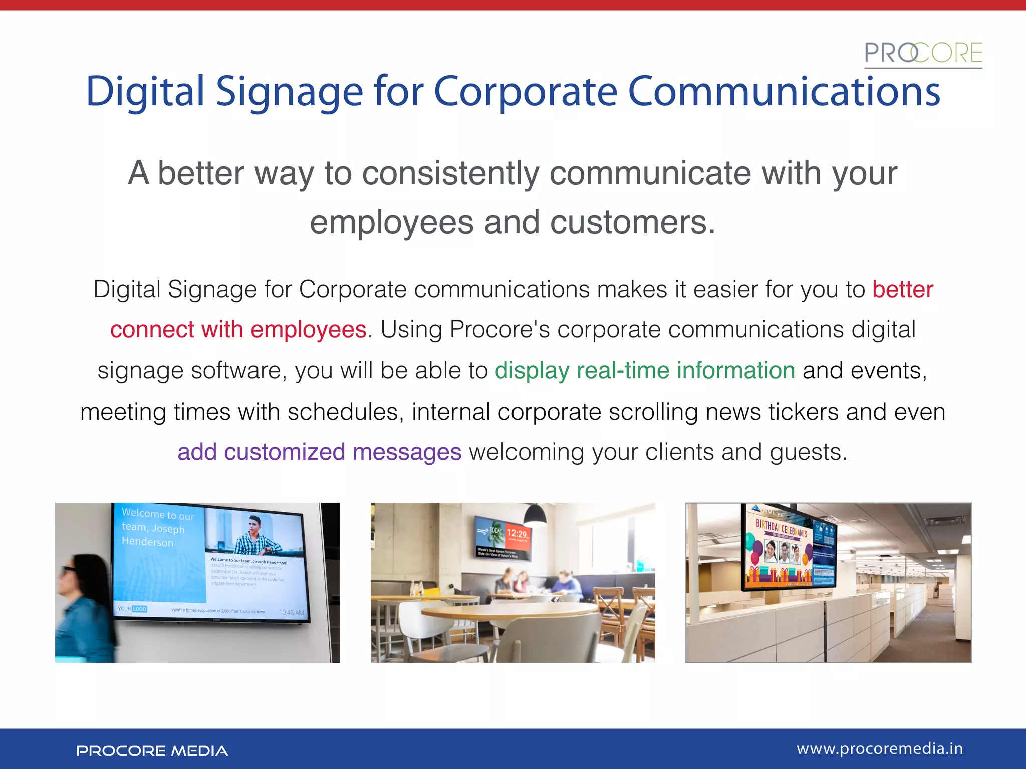 ProCore Corporate Digital Signage Solutions | PDF
