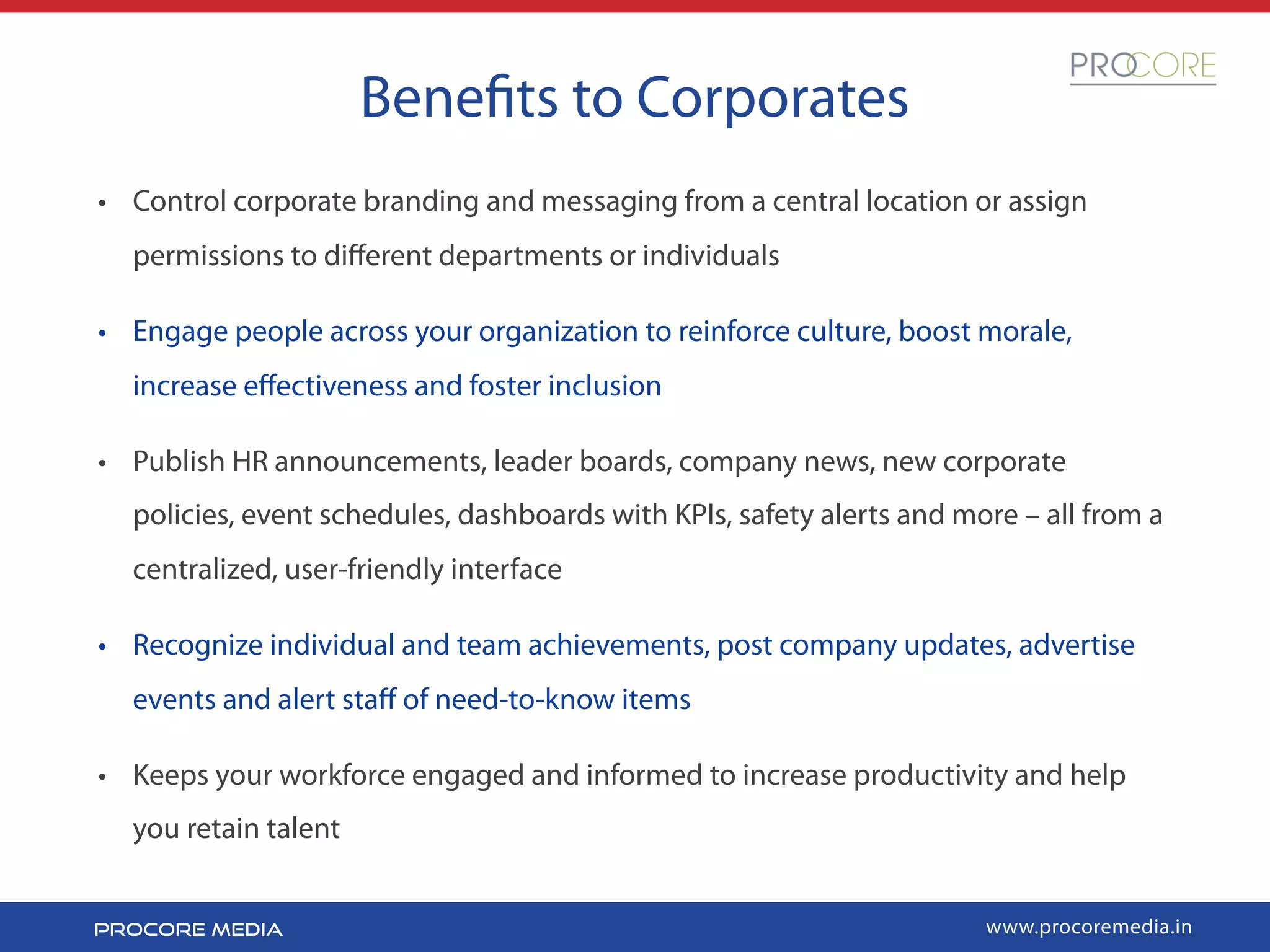 ProCore Corporate Digital Signage Solutions | PDF