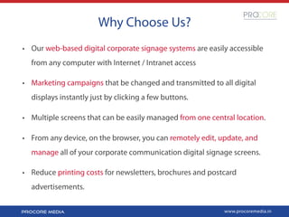 ProCore Corporate Digital Signage Solutions | PDF