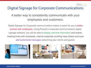ProCore Corporate Digital Signage Solutions | PDF