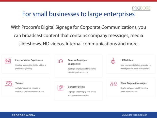 ProCore Corporate Digital Signage Solutions | PDF | Computing | Technology & Computing