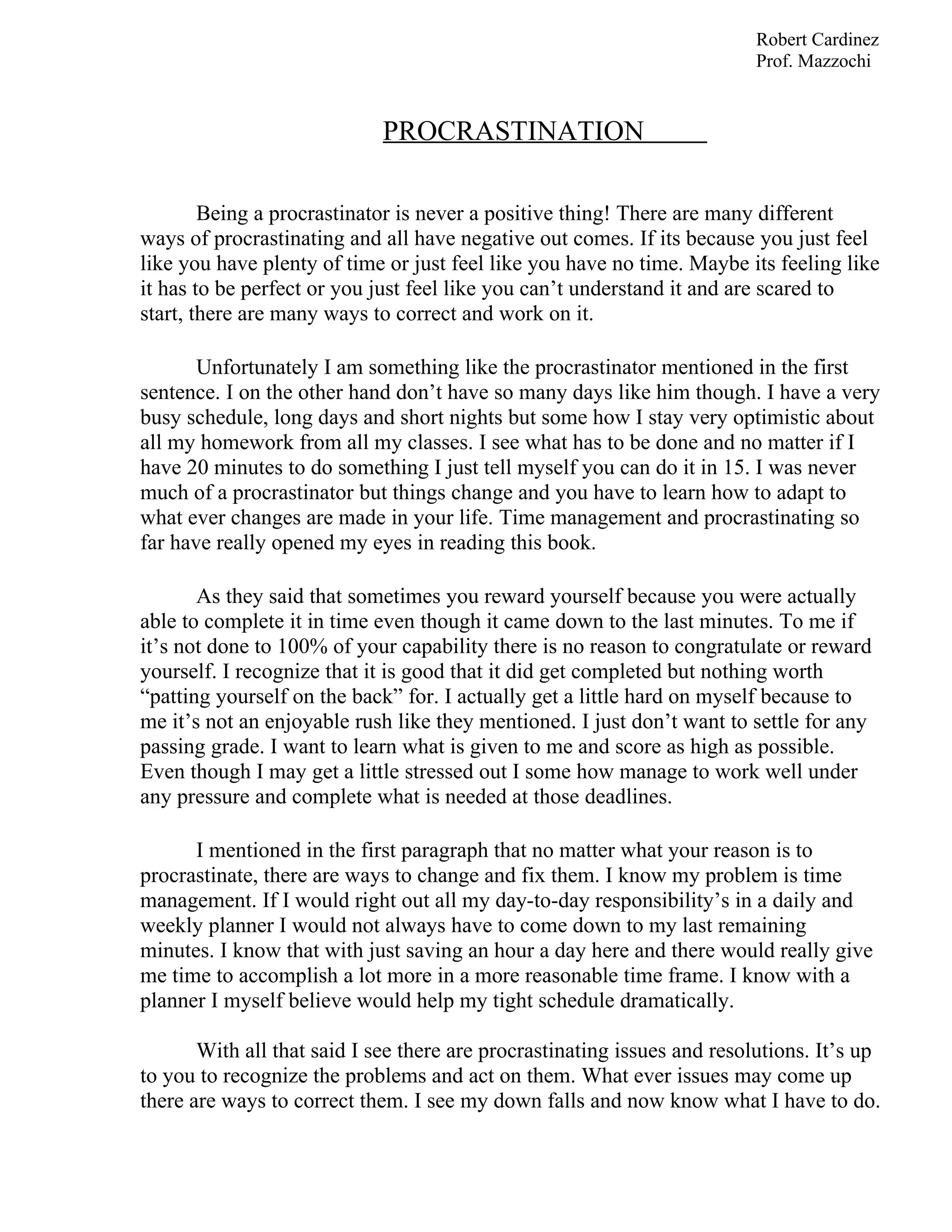 Procrastination | PDF