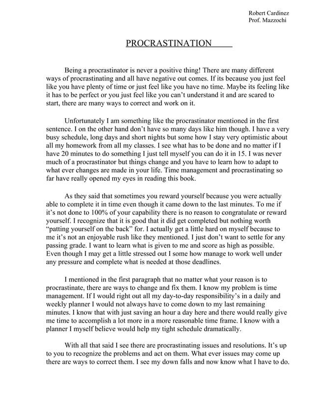 Procrastination | PDF