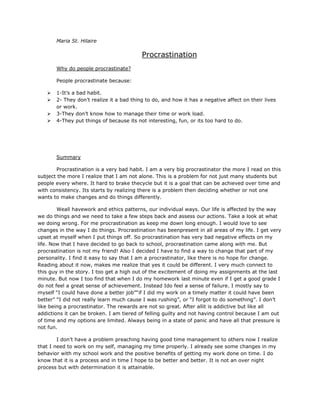 Procrastination | DOCX