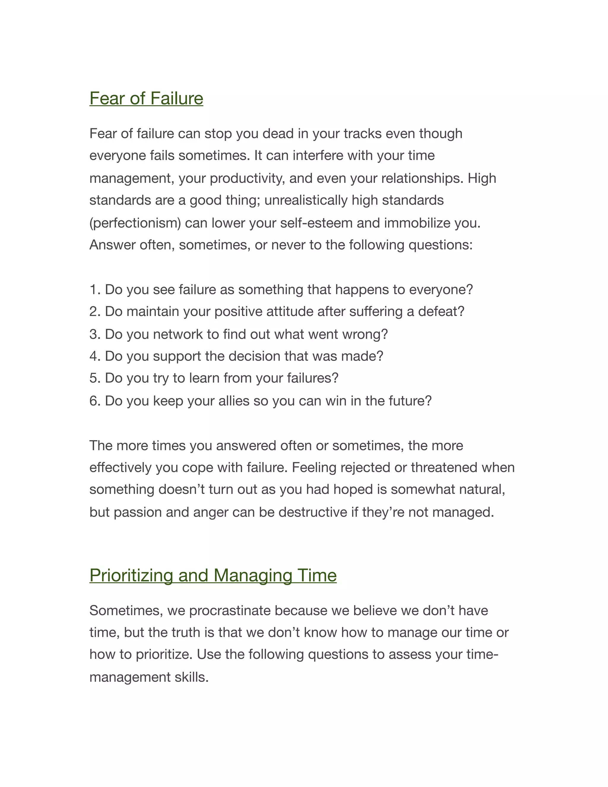 Procrastination | PDF