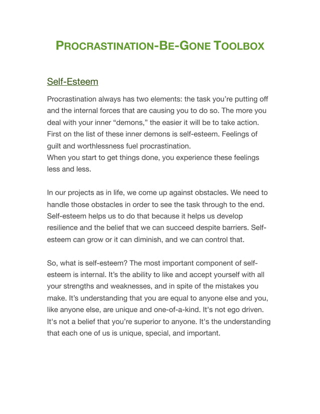 Procrastination | PDF