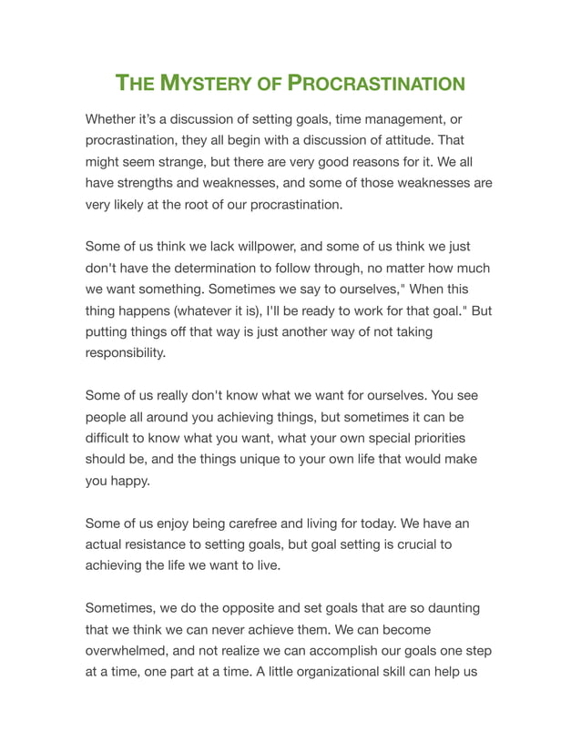 Procrastination | PDF