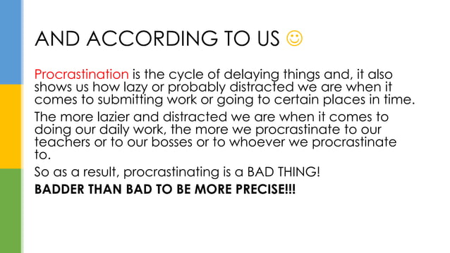 Procrastination | PPTX | Homework and Study | Education