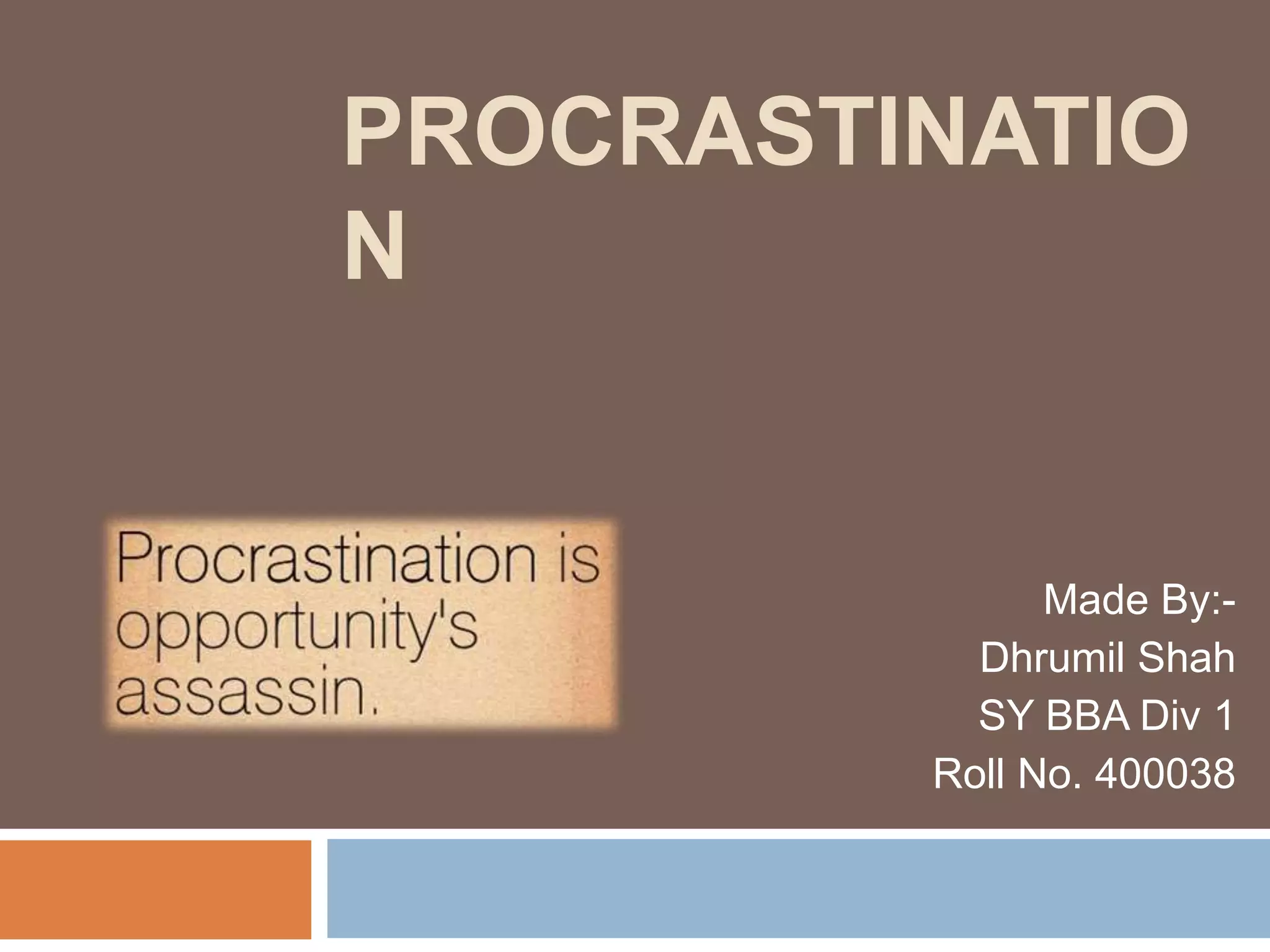 Procrastination | PPTX