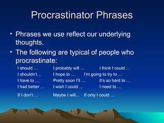 procrastination, Overcoming the thief of time.ppt
