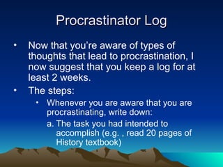 procrastination, Overcoming the thief of time.ppt