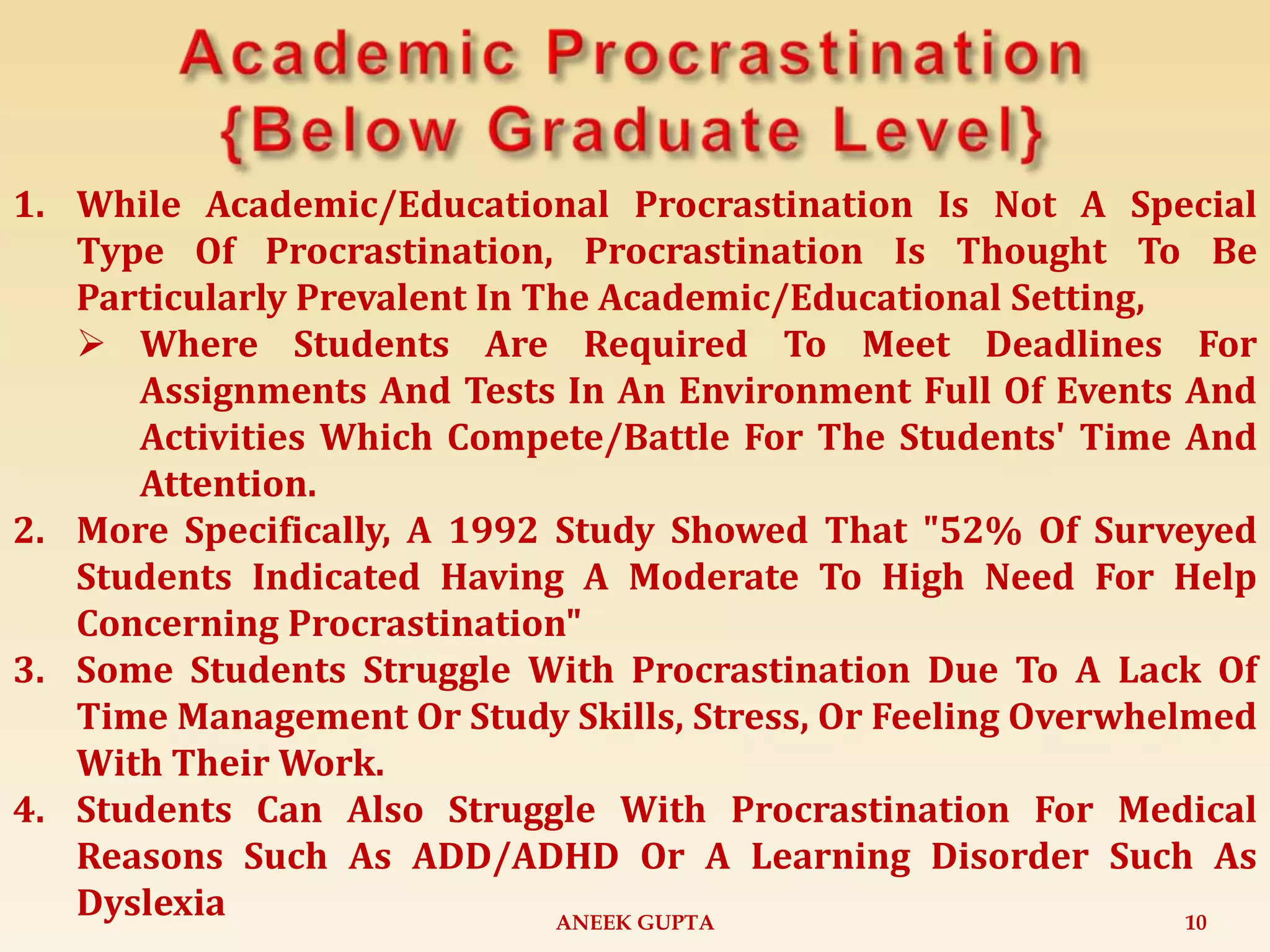 Procrastination By Aneek Gupta | PPTX