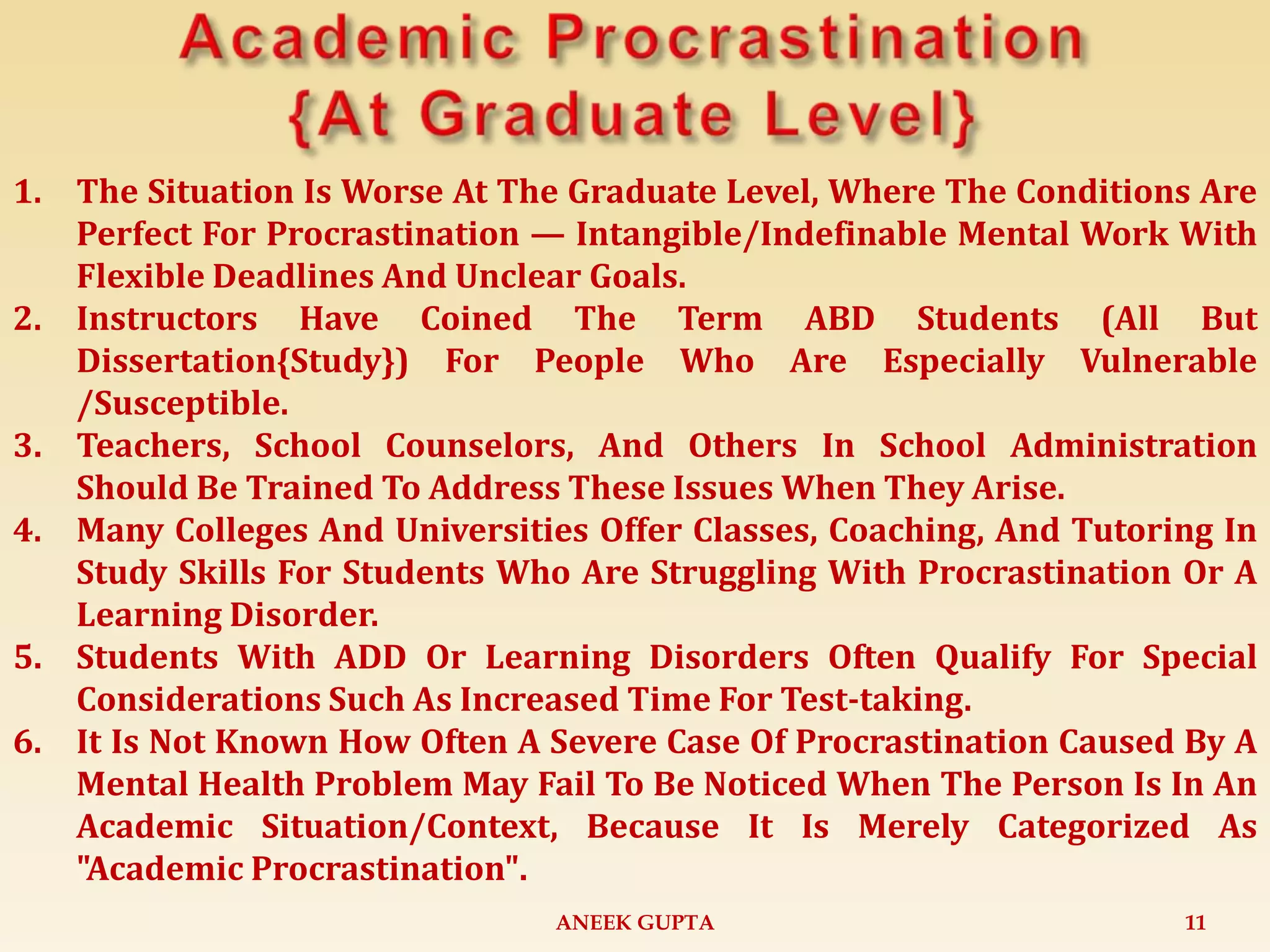 Procrastination By Aneek Gupta | PPT