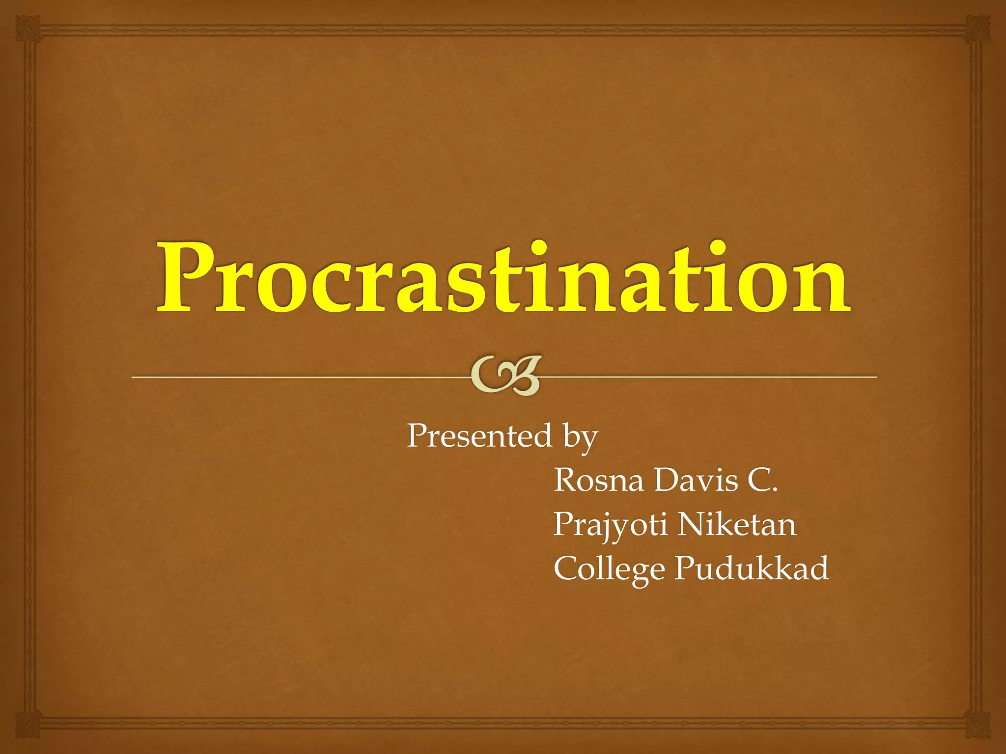 Procrastination | PPTX