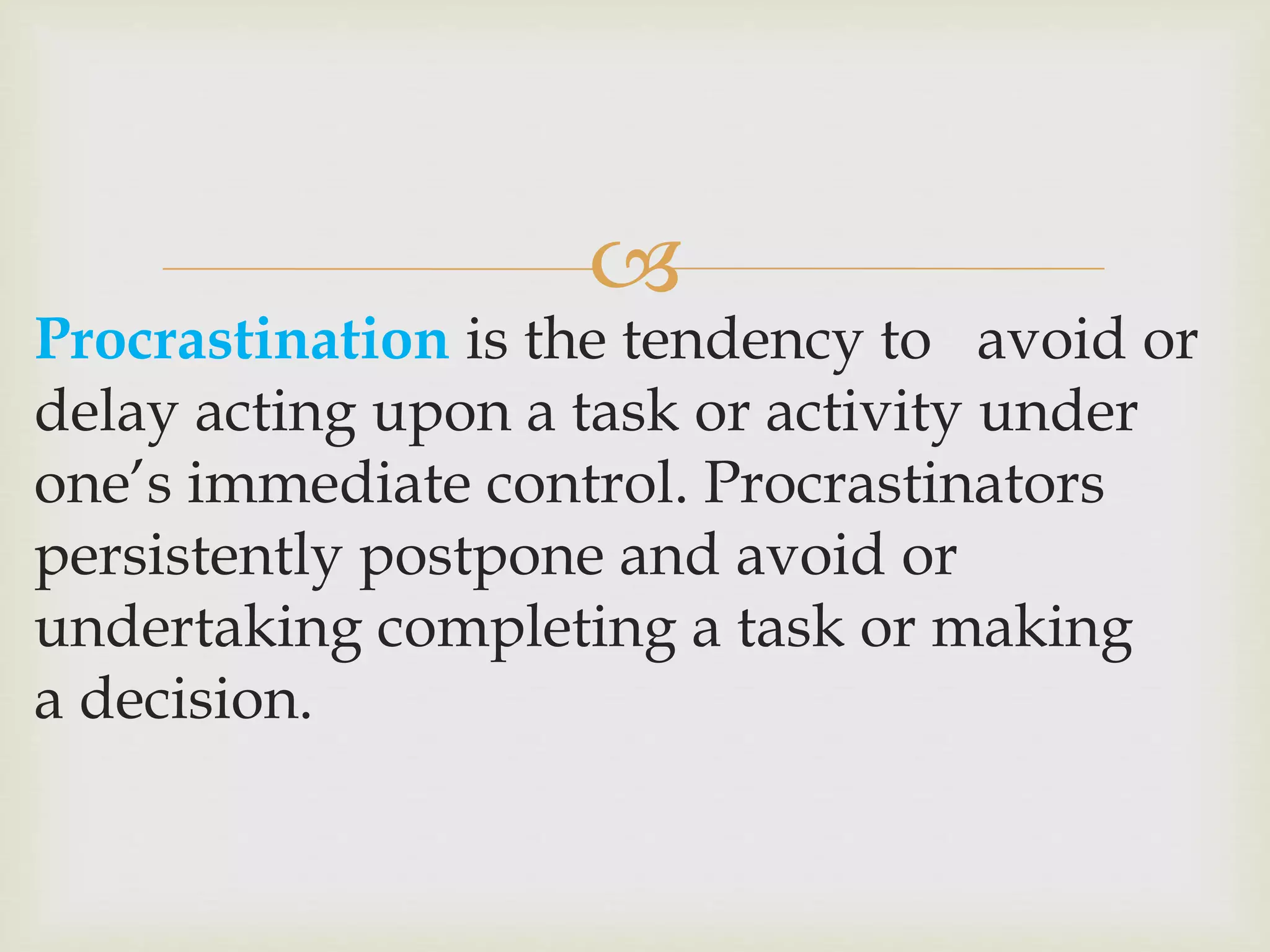 Procrastination | PPTX