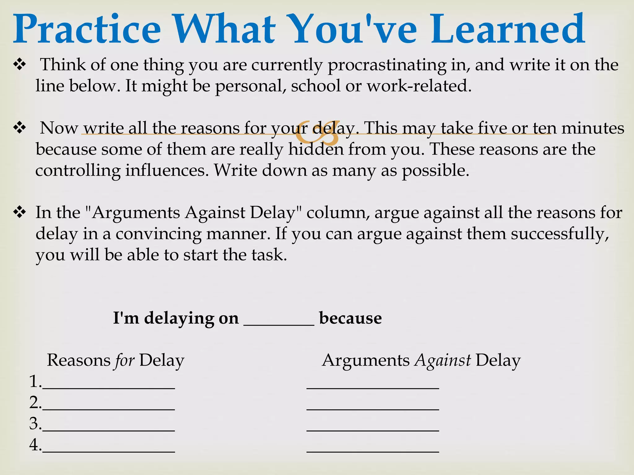 Procrastination | PPTX