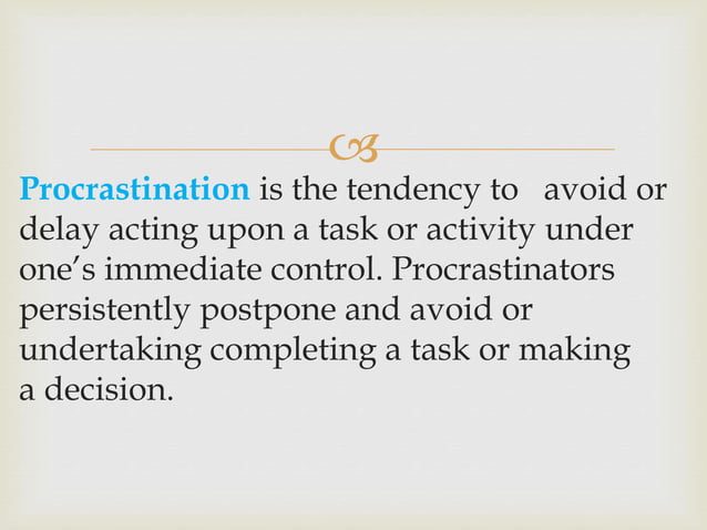 Procrastination | PPTX