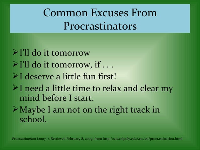 Procrastination presentation | PPT