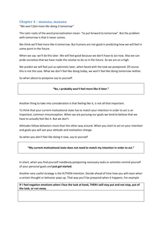 Procrastination workbook | DOCX