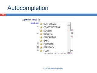 Proc SQL in SAS Enterprise Guide 4.3 | PPTX