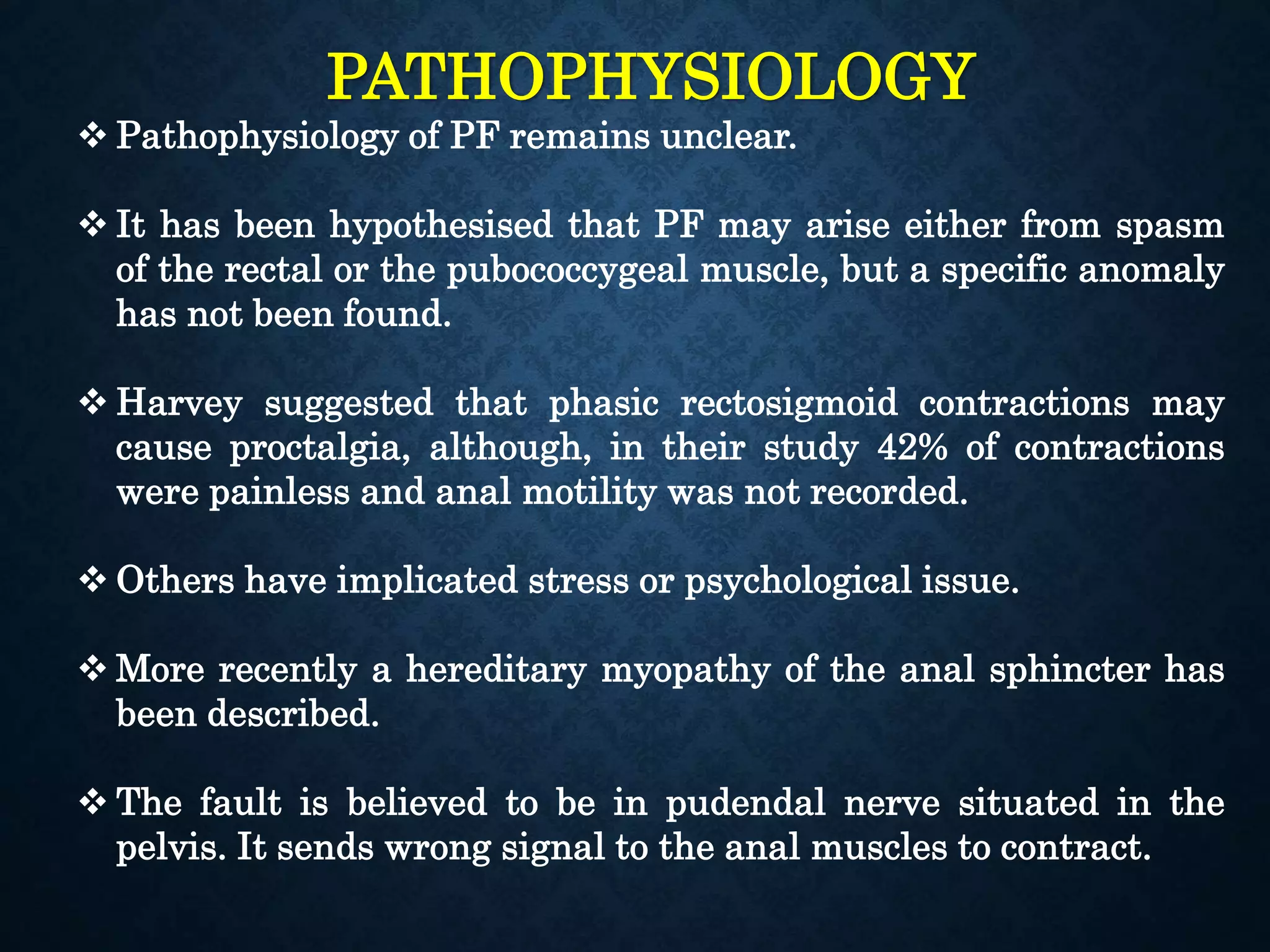 Proctalgia fugax: Anal Pain | PPTX