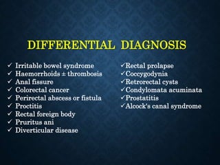 Proctalgia fugax: Anal Pain | PPTX