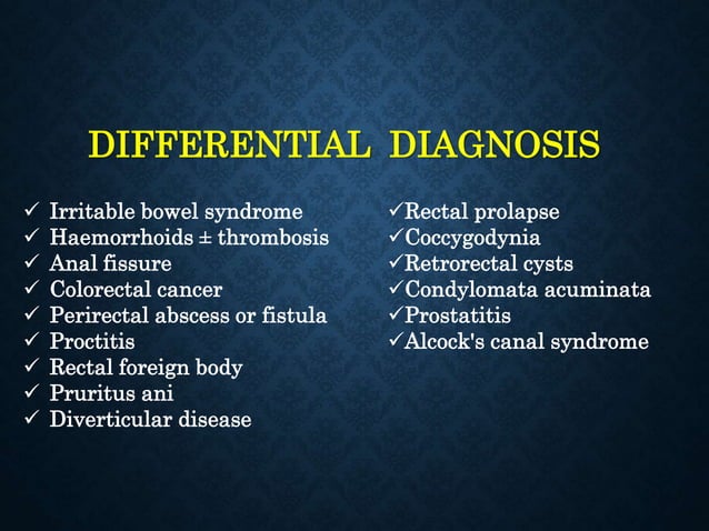 Proctalgia fugax: Anal Pain | PPTX
